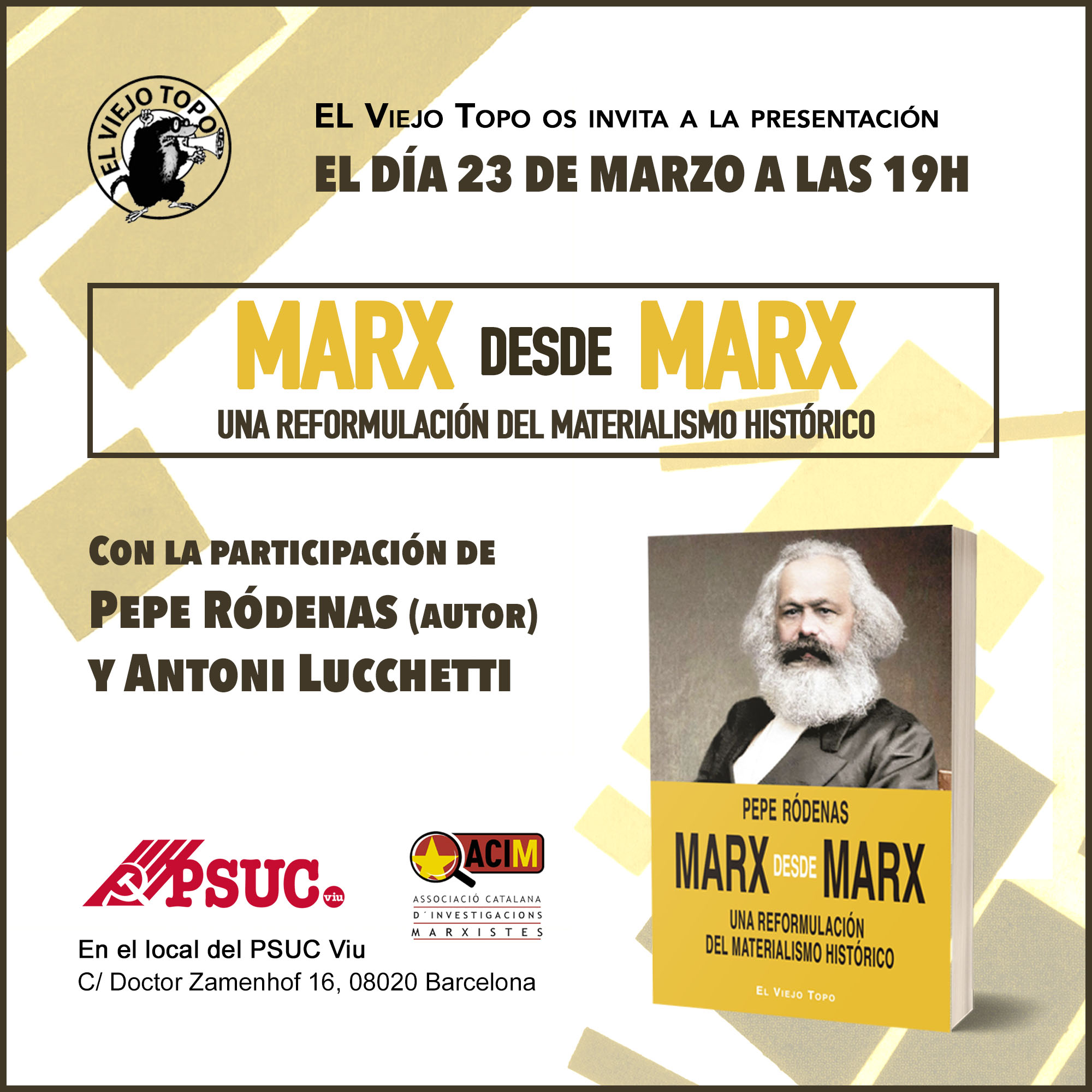 Marx desde Marx. Presentación en Barcelona – Salvador López Arnal